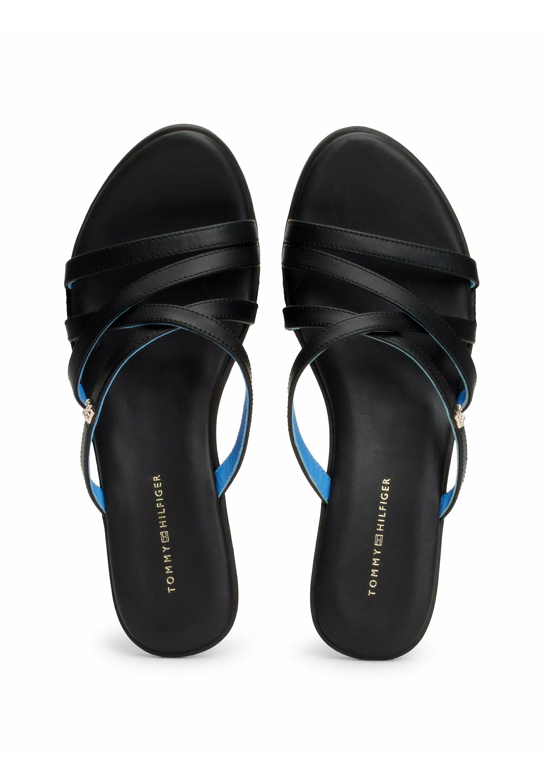 Tommy Hilfiger TOMMY HILFIGER LEATHER STRAP FLAT SANDALS Mules black Zalando