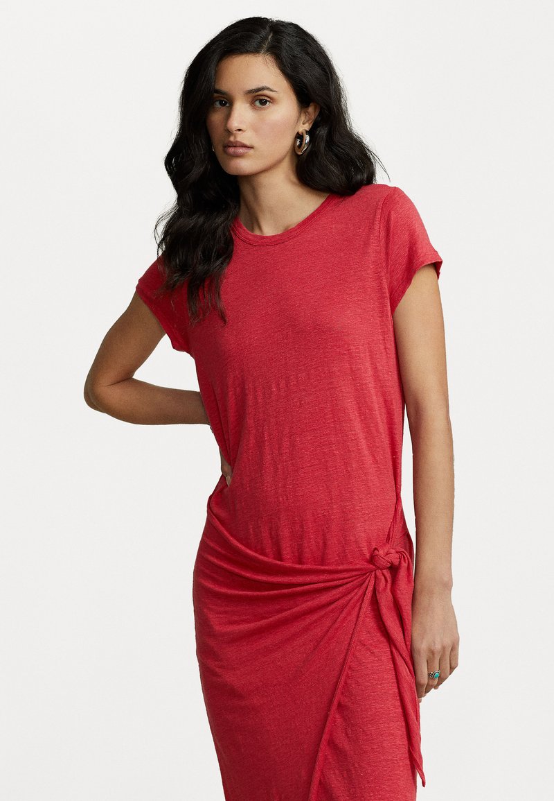 Polo Ralph Lauren SHORT SLEEVE DAY DRESS - Etuikleid - sunset red/hellrot - Zalando.ch