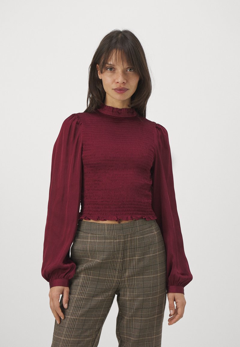 ONLY Petite ONLERICA SMOCK - Langarmshirt - cabernet/dunkelrot - Zalando.ch