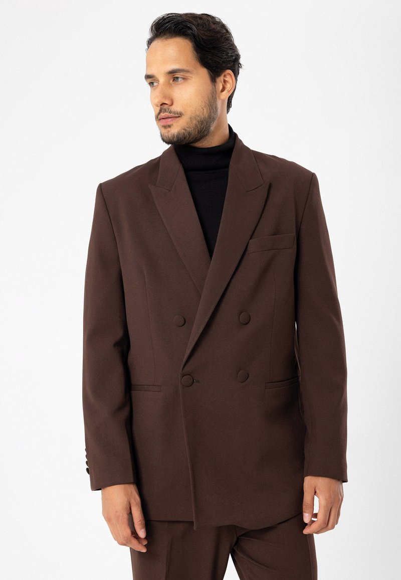 Antioch LAPEL COLLAR BASIC - Blazer - brown/marron - ZALANDO.FR