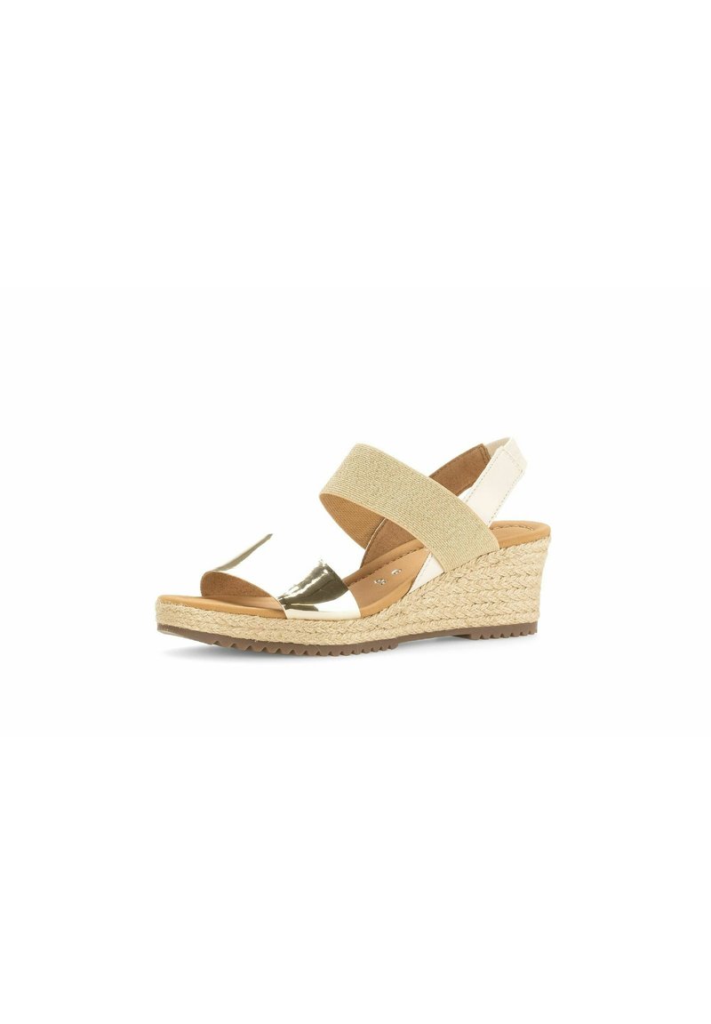 Gabor Comfort Platform sandals - sun off white/gold-coloured - Zalando
