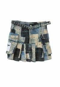 MWM Falda acampanada - black/azul - Zalando.es