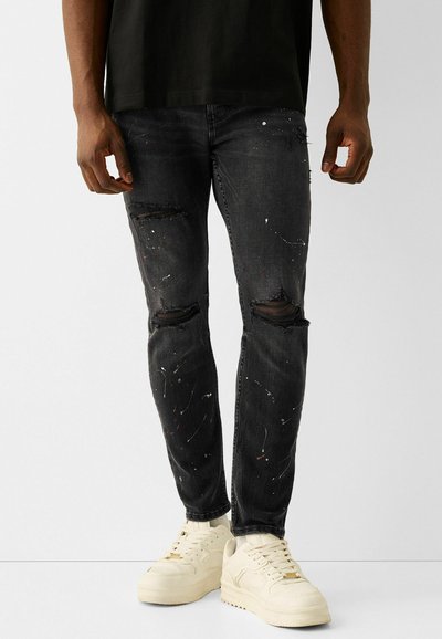 Urban Classics HEAVY DESTROYED SLIM FIT JEANS - Slim fit -farkut - blue ...