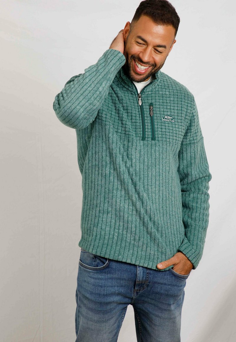 Weird Fish LONGMONT 1/4 ZIP - Fleece jumper - ivy/blue - Zalando.co.uk