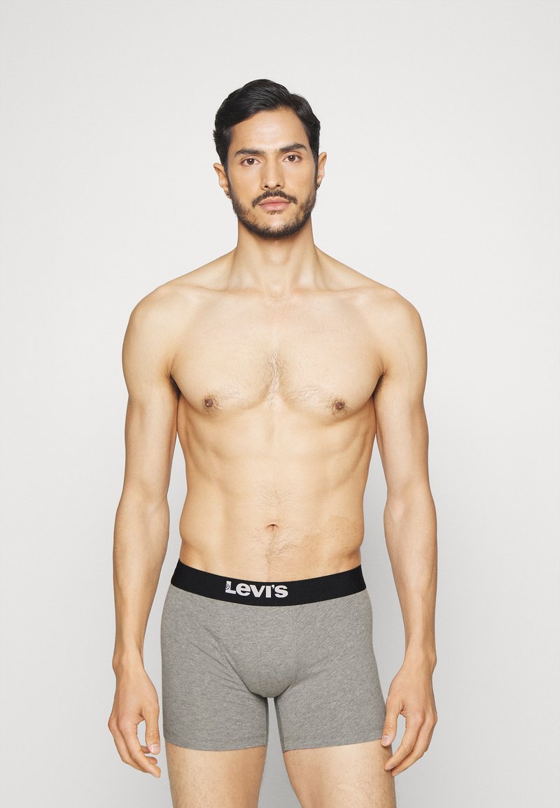 Levi's® MEN SOLID BASIC BOXER BRIEF 2 PACK - Panties - middle grey melange/grau - Zalando.at