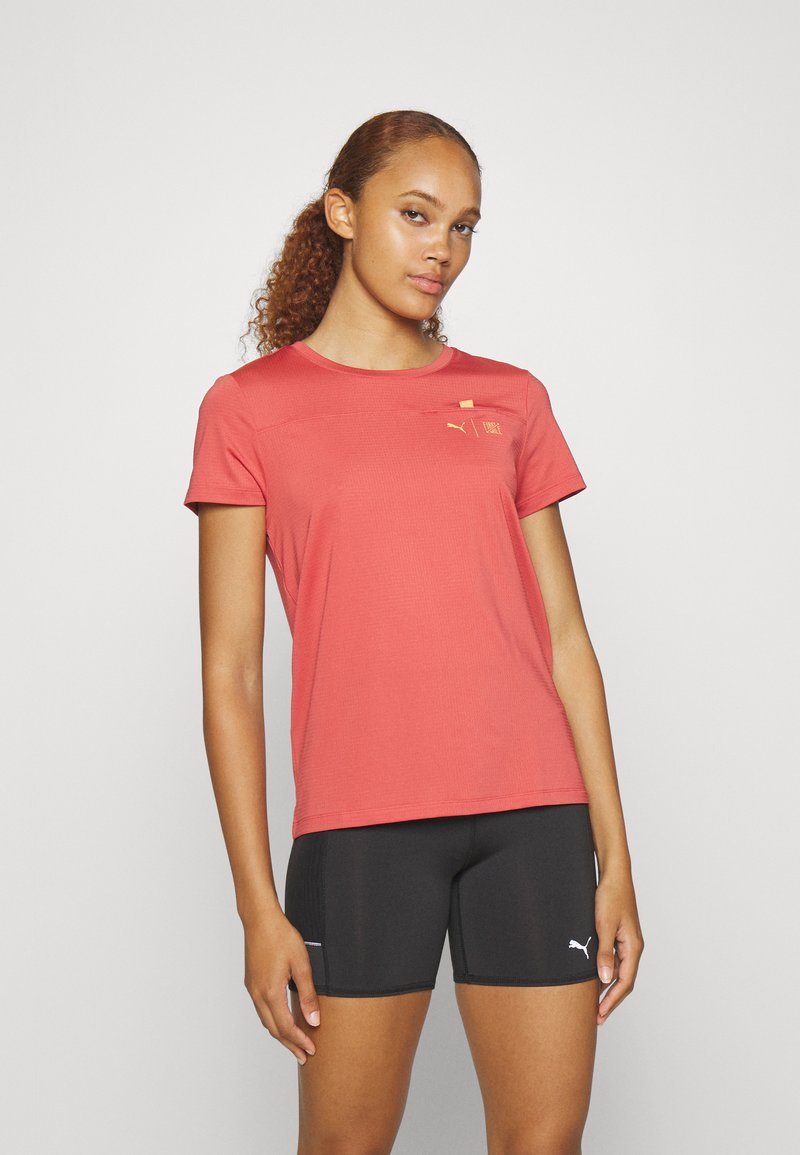 Puma FIRST MILE TEE - Sports T-shirt - astro red/light red - Zalando.co.uk
