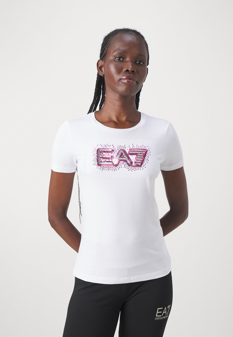 EA7 Emporio Armani T-shirt imprimé - bianco/blanc - ZALANDO.FR