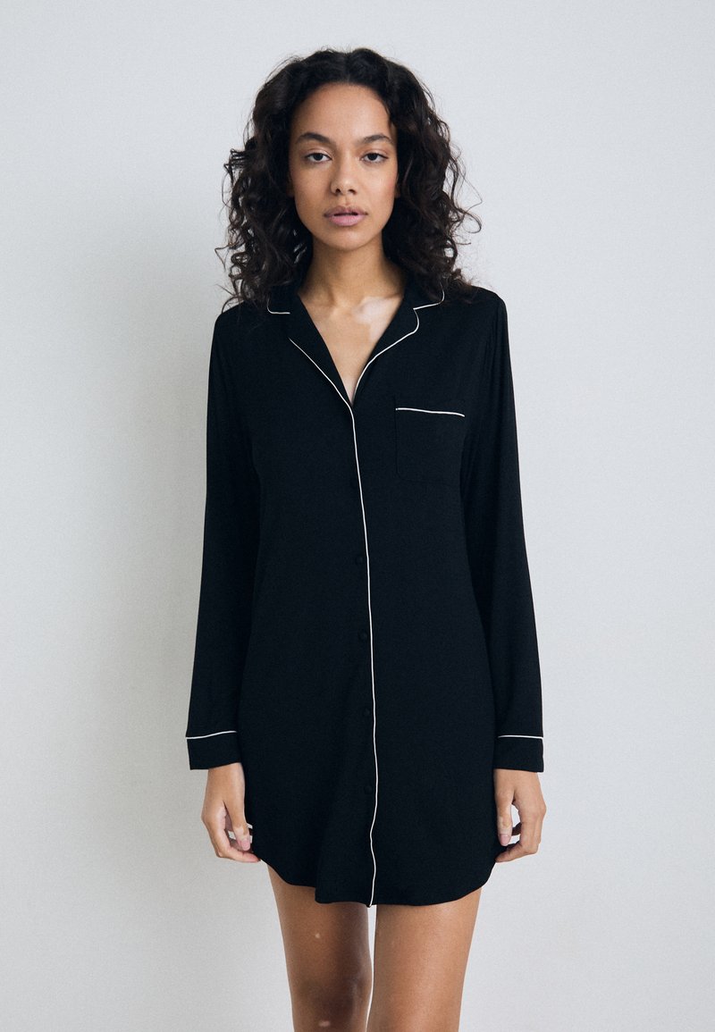 Hunkemöller SHIRTDRESS - Chemise de nuit / Nuisette - black/noir - ZALANDO