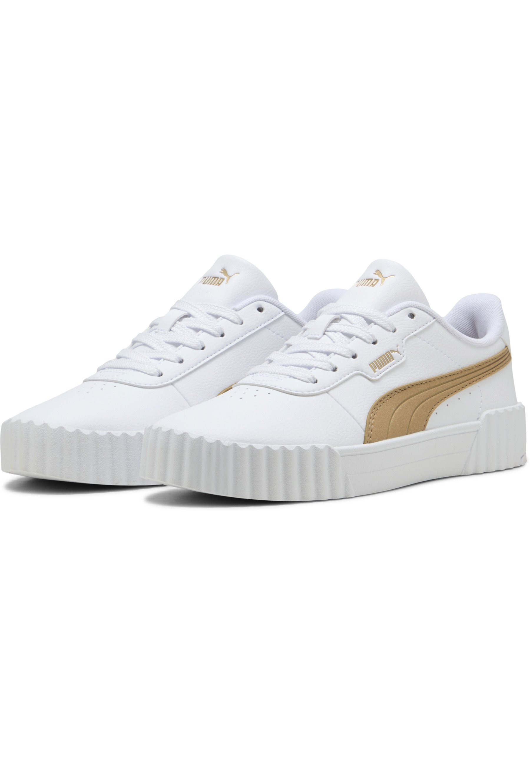 Puma CARINA Trainers white light sand gold white Zalando