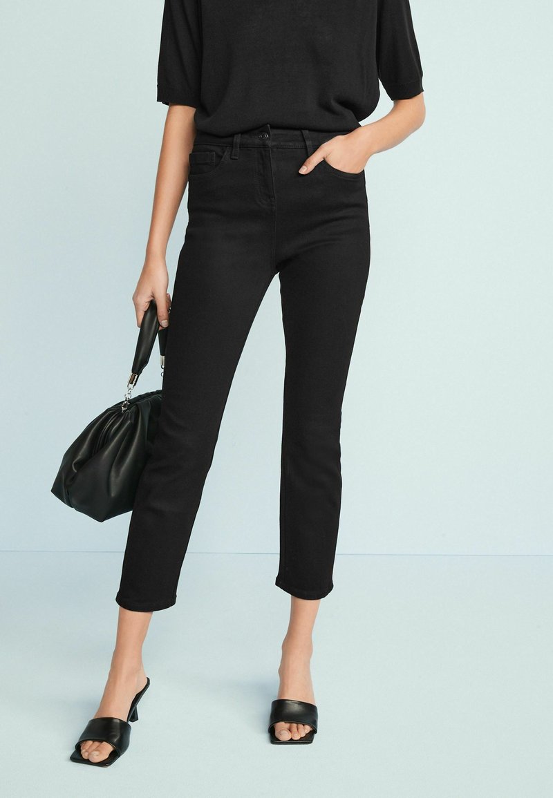Next CROPPED - Straight leg jeans - black/zwart - Zalando.nl
