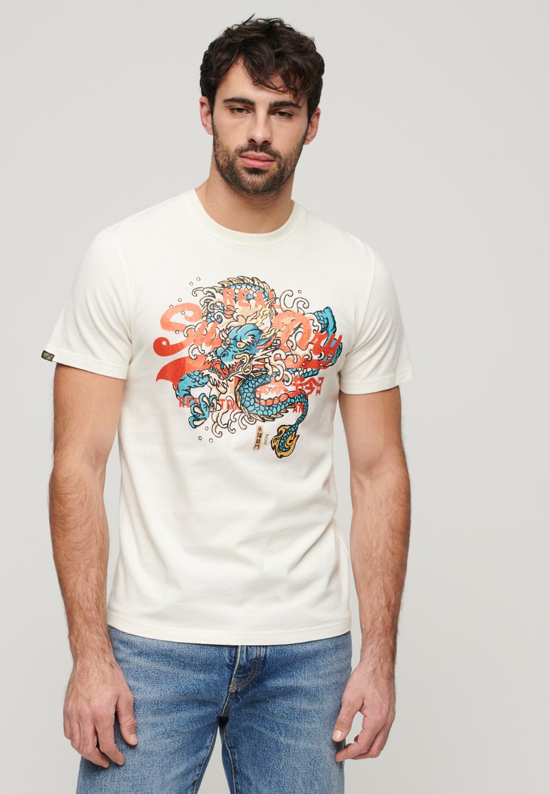 Superdry TOKYO - T-Shirt print - off white/weiß - Zalando.ch