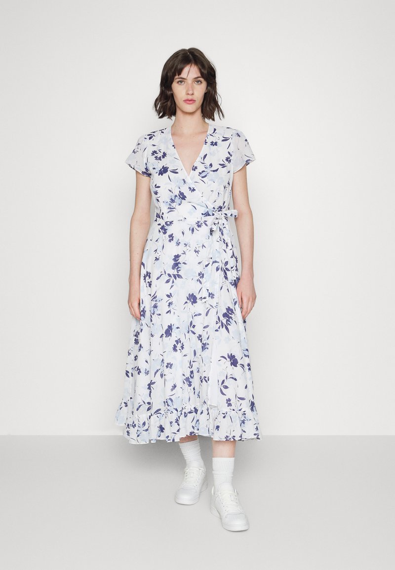 Polo Ralph Lauren SHORT SLEEVE DAY DRESS - Freizeitkleid - cream multi/offwhite - Zalando.de