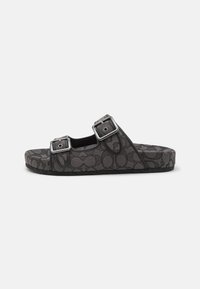Coach SIGNATURE BUCKLE STRAP - Mules - smoke coal/black/anthracite ...