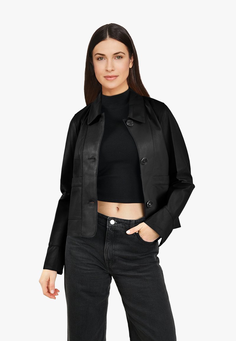 Oakwood VOLGA - Leren jas - black/zwart - Zalando.be