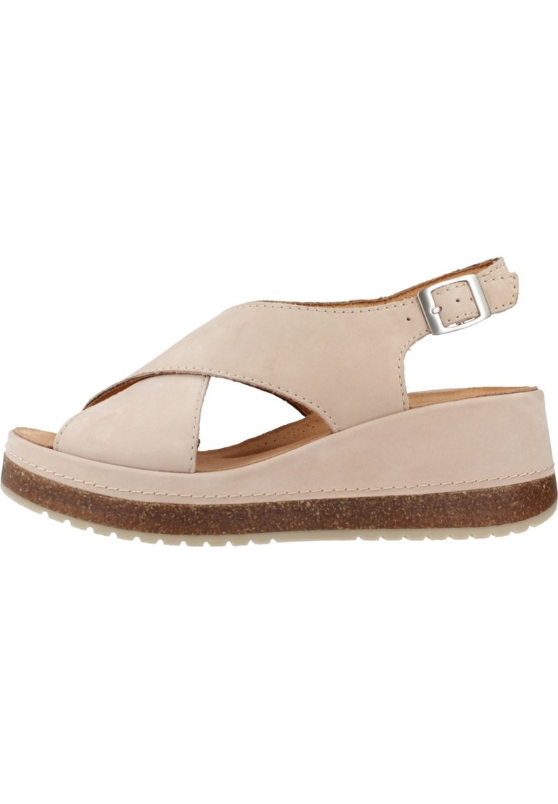 Clarks KASSANDA STEP - Sandaletter med kilklack - beige - Zalando.se
