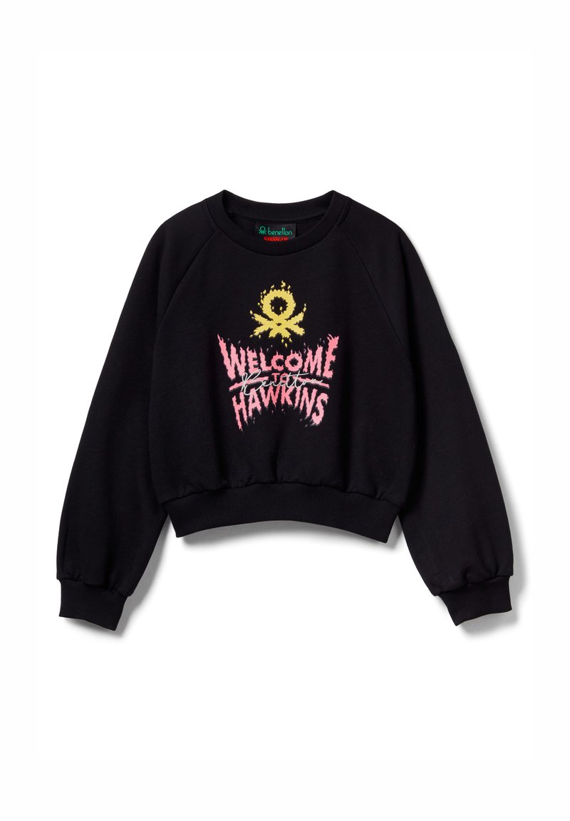 United Colors of Benetton STRANGER THINGS CROPPED - Mikina - black ...