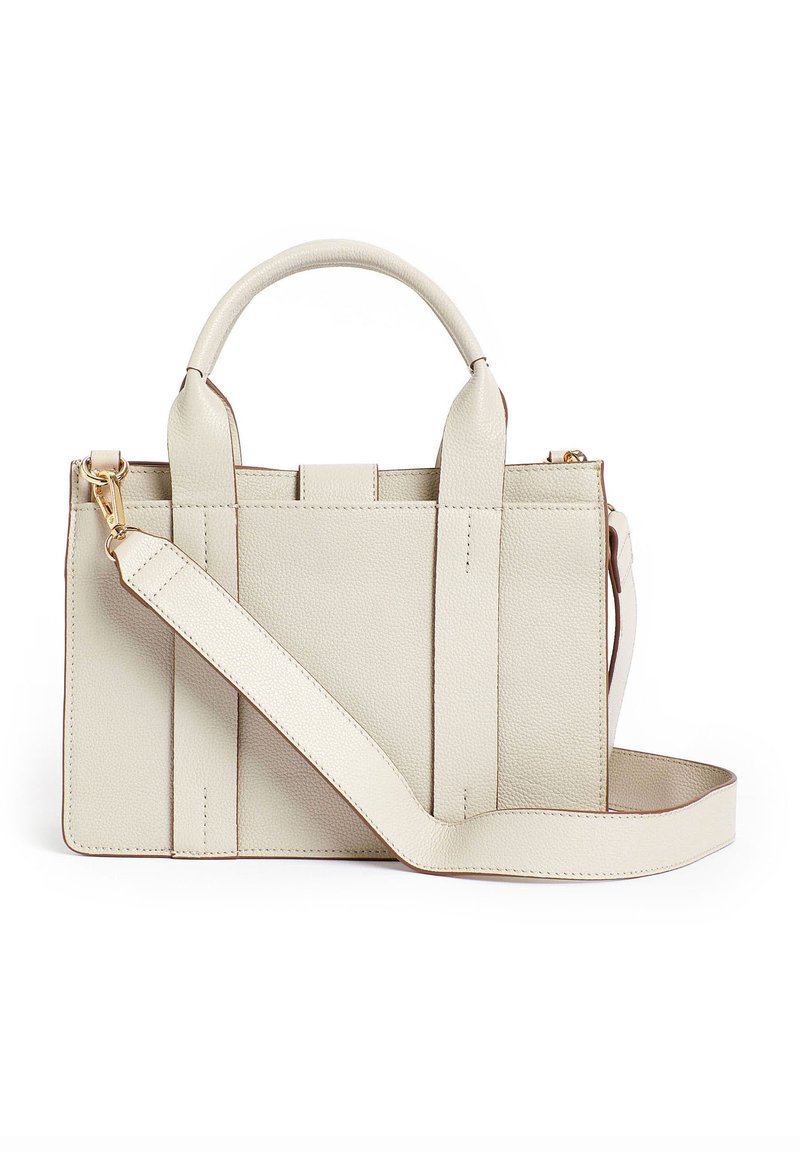 Next LEATHER SMALL HANDHELD TOTE BAG - Handbag - bone/beige - Zalando