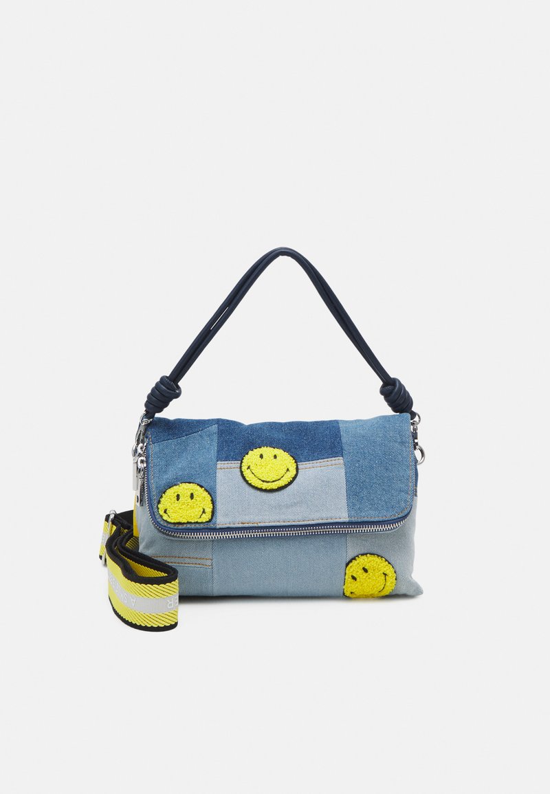 Desigual BAG SMILEY PATCH VENECIA - Across body bag - denim light grey ...