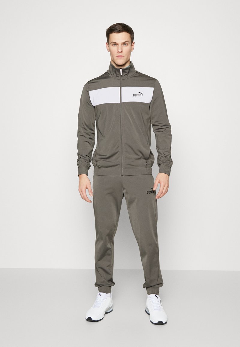 Puma SUIT SET - Survêtement - castlerock/white/gris - ZALANDO.BE