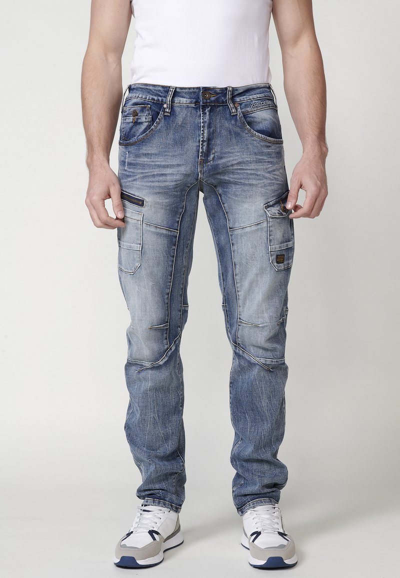 Koroshi REGULAR WORKWEAR LONG - Vaqueros rectos - azul cl light blue ...
