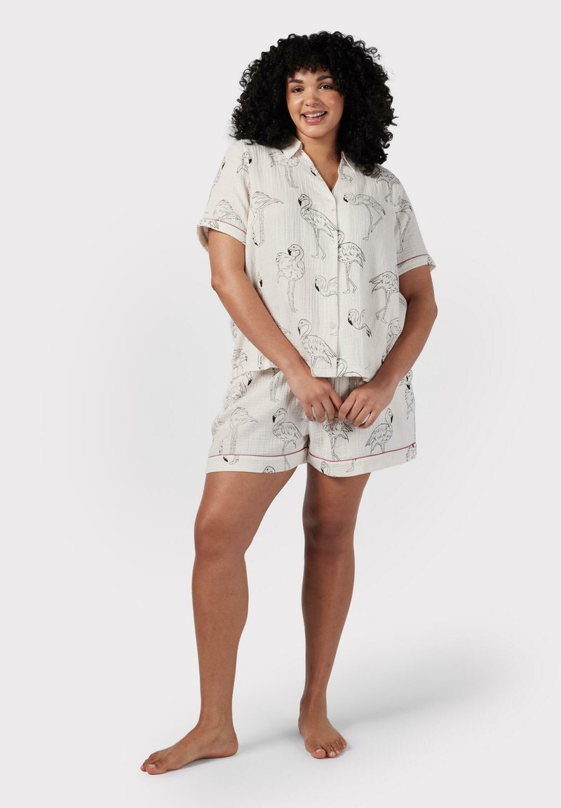 Chelsea Peers CURVE CHEESE FLAMINGO SKETCH PRINT - Pyjama set - off ...