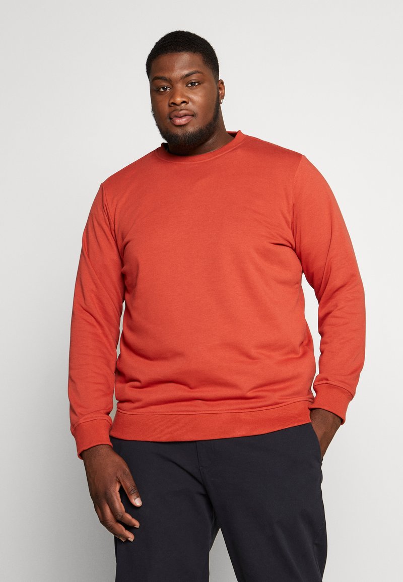 Urban Classics BASIC TERRY CREW - Sweatshirt - burned red/rot - Zalando.de