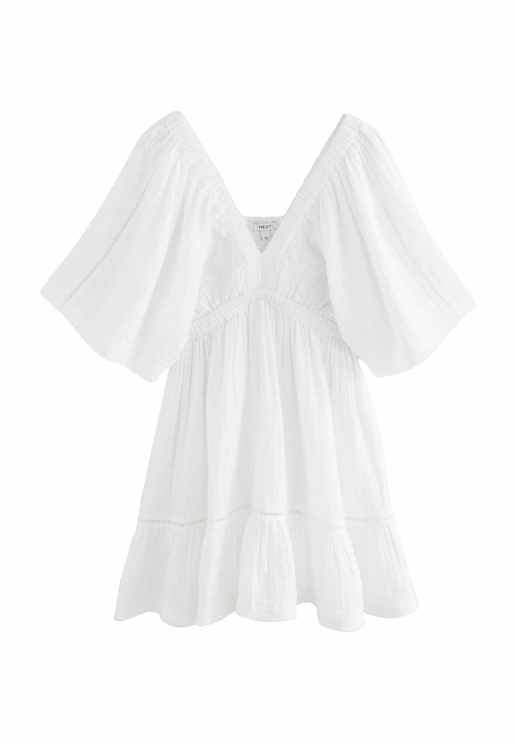 Tela Vestido Blanco Escote V 🏦 Next TEXTURED V-NECK Vestido informal ...