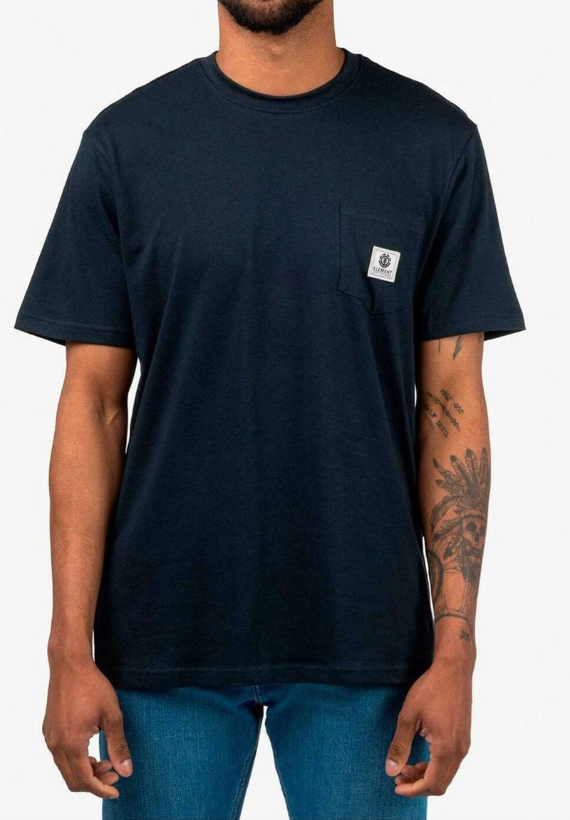 Element BASIC POCKET LABEL - Basic T-shirt - eclipse navy/dark blue ...