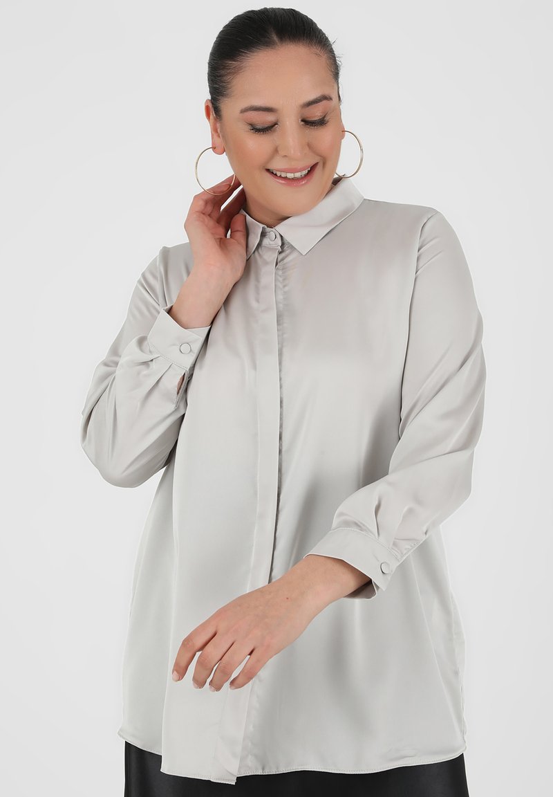 Modanisa ALIA - Button-down blouse - stone - Zalando.ie