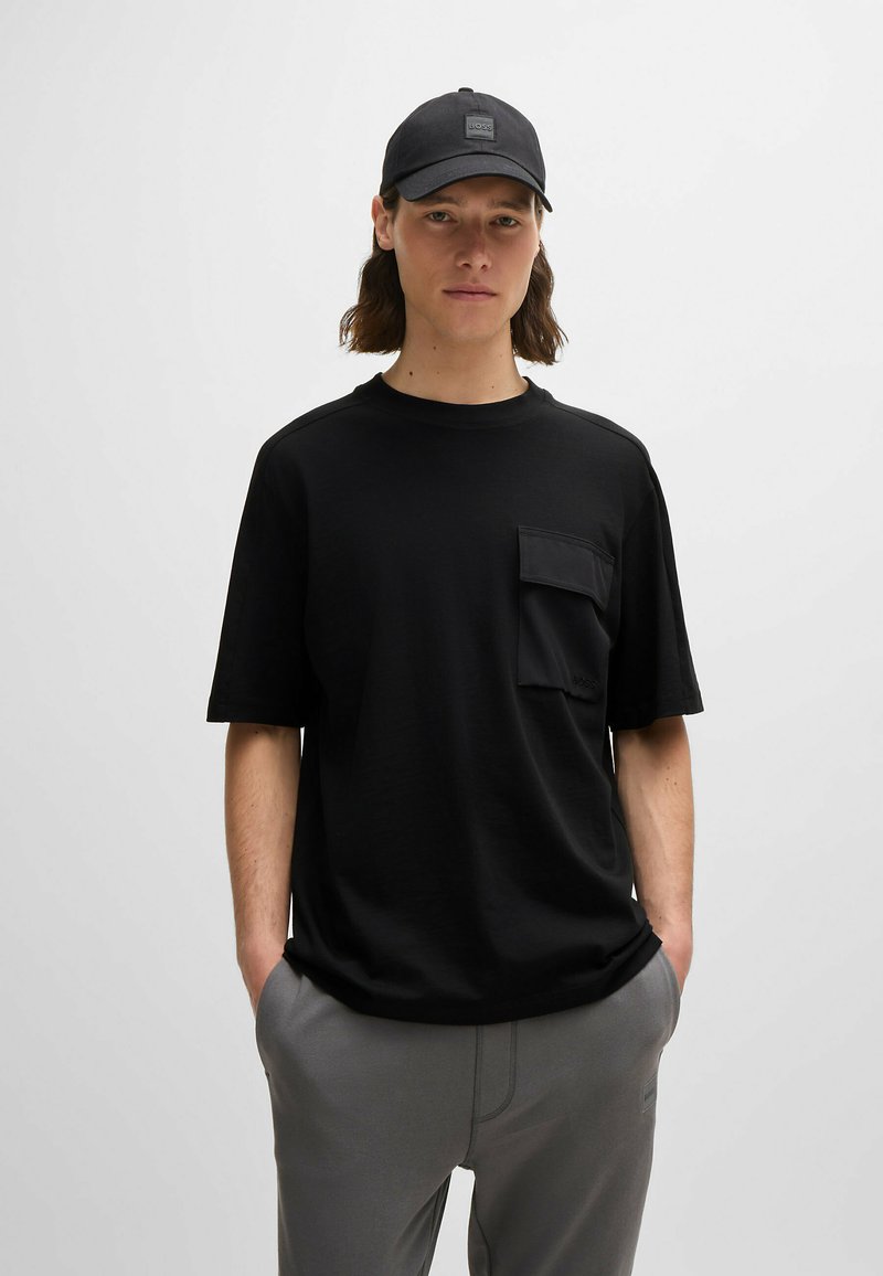 BOSS POCKET - Basic T-shirt - black one/black - Zalando.co.uk