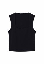 Stradivarius WITH SQUARE-CUT NECKLINE - Top - black - Zalando