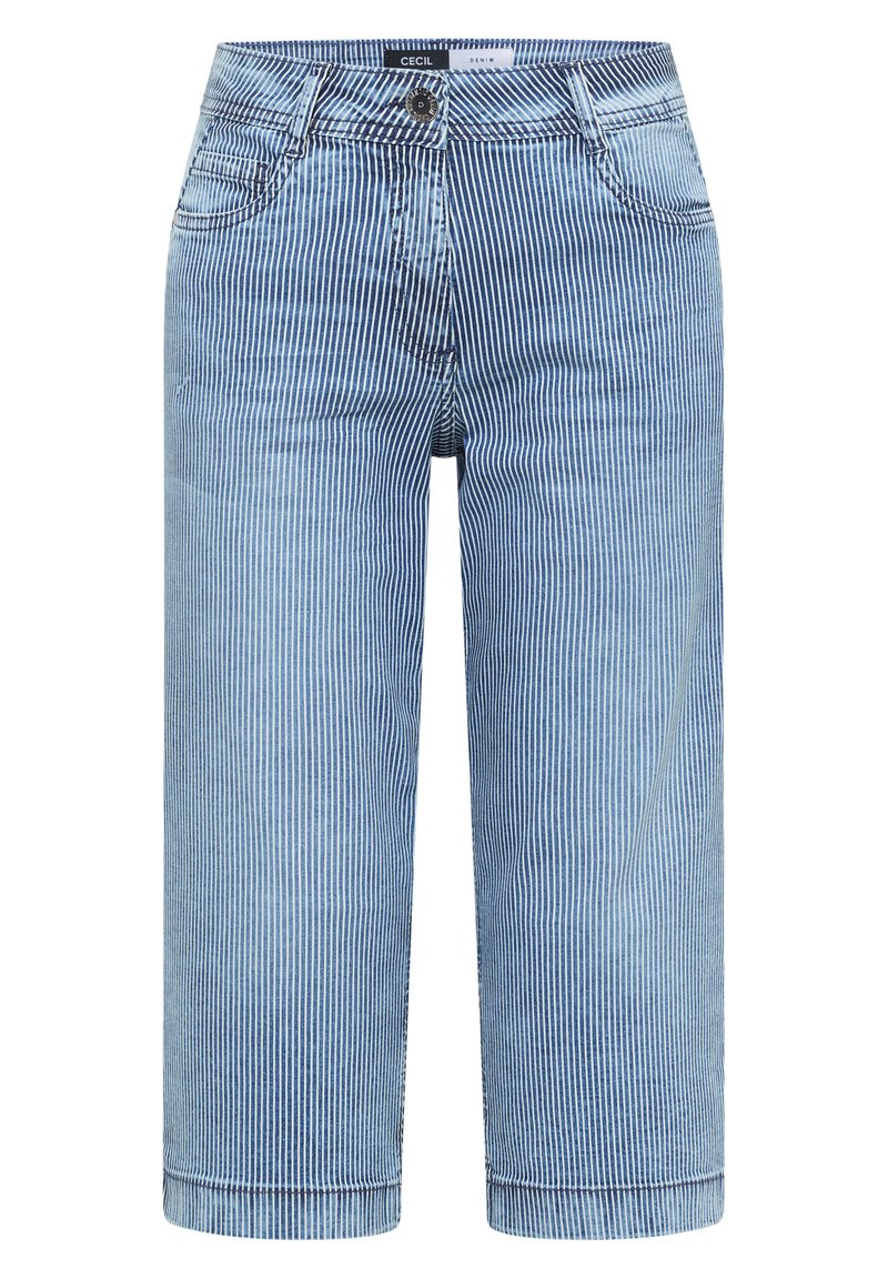 Cecil WIDE LEG CAPRI JEANS IM LOOSE FIT - Denim shorts - vanilla white ...