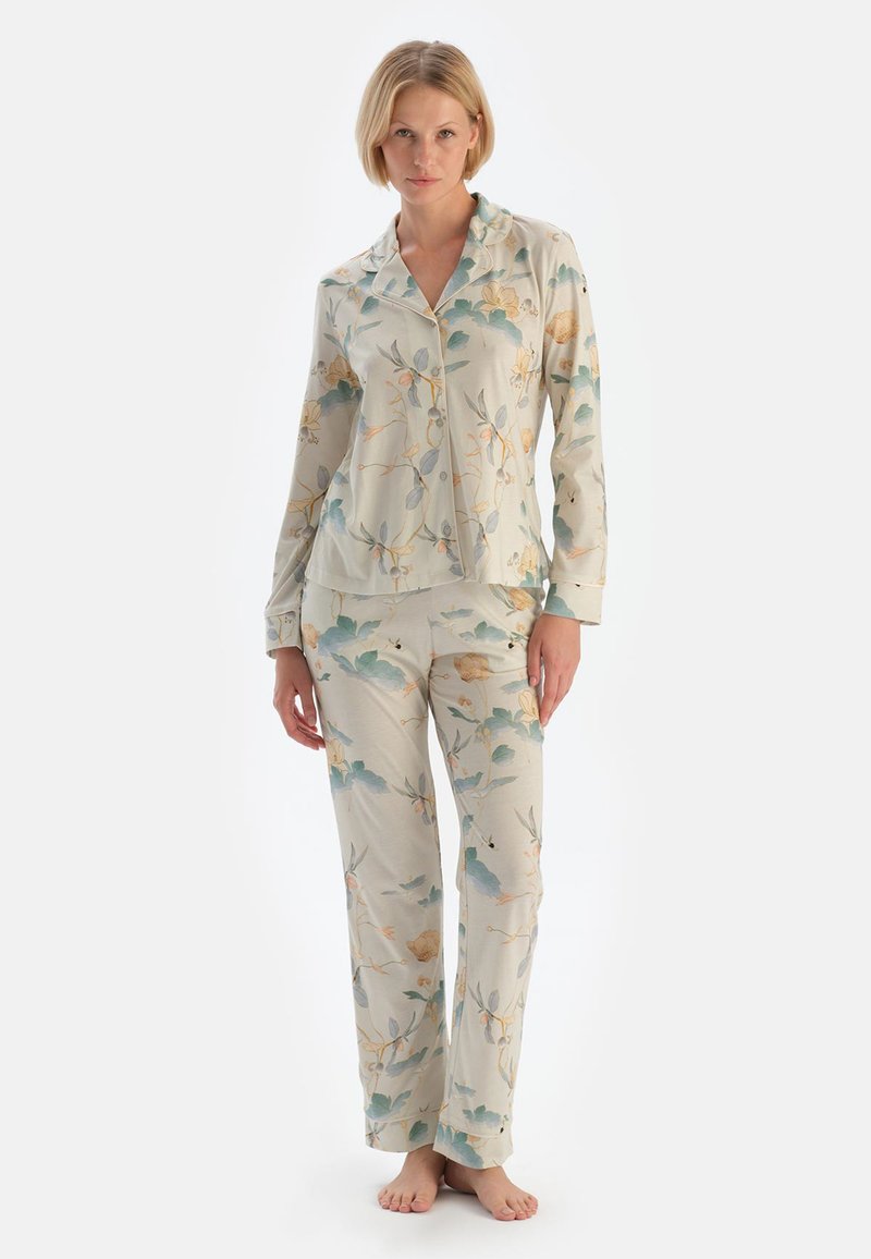 DAGI FLOWER LONG SLEEVE COLLAR REGULAR WAIST - Pyjama set - mint - Zalando