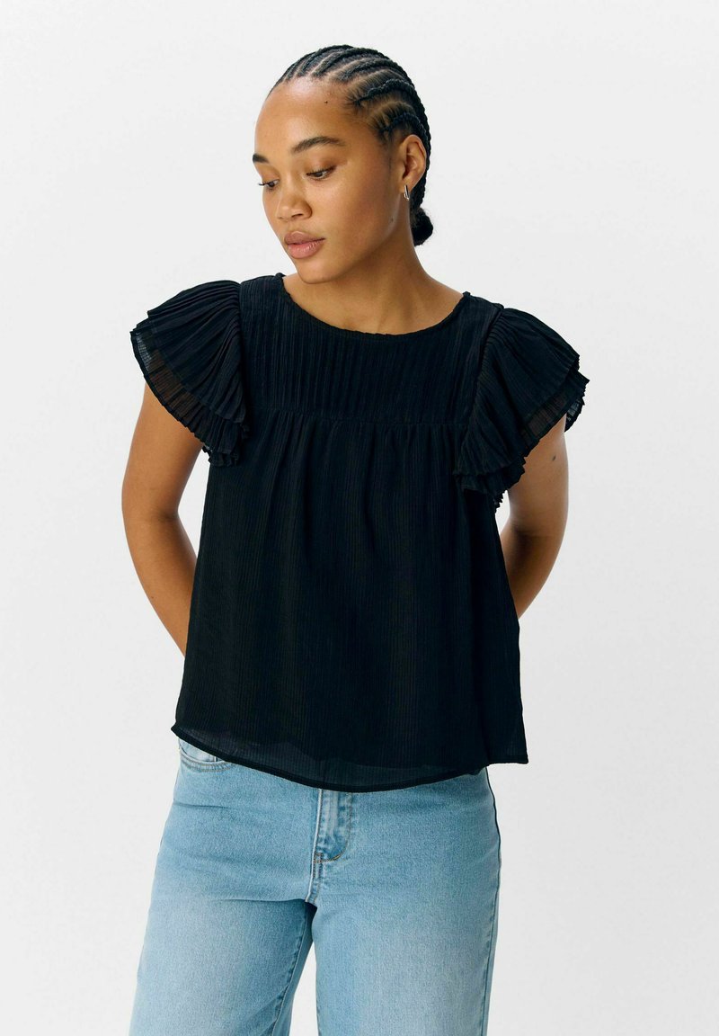 Object RÜSCHEN - Blouse - black - Zalando