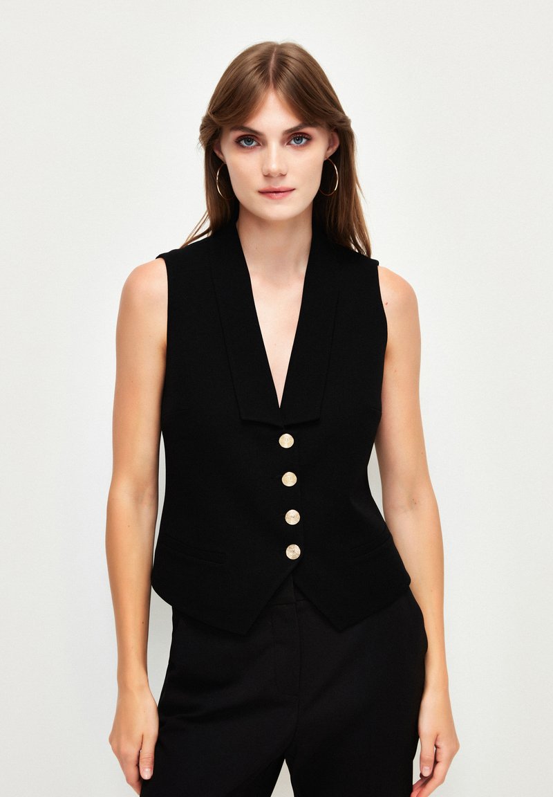 adL BUTTONED SHORT - Weste - black/schwarz - Zalando.de