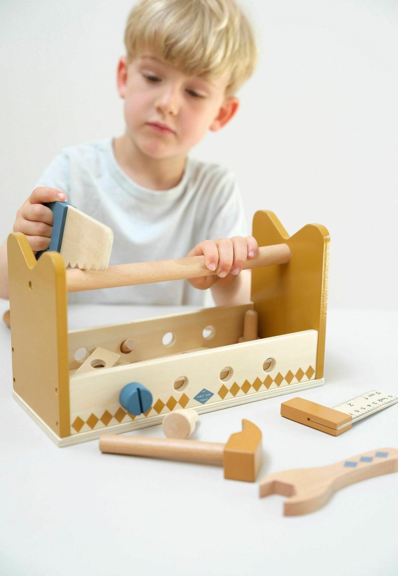 Fabelab MY FIRST TOOL BOX - Wooden toy - blue brown beige/blue - Zalando.ie