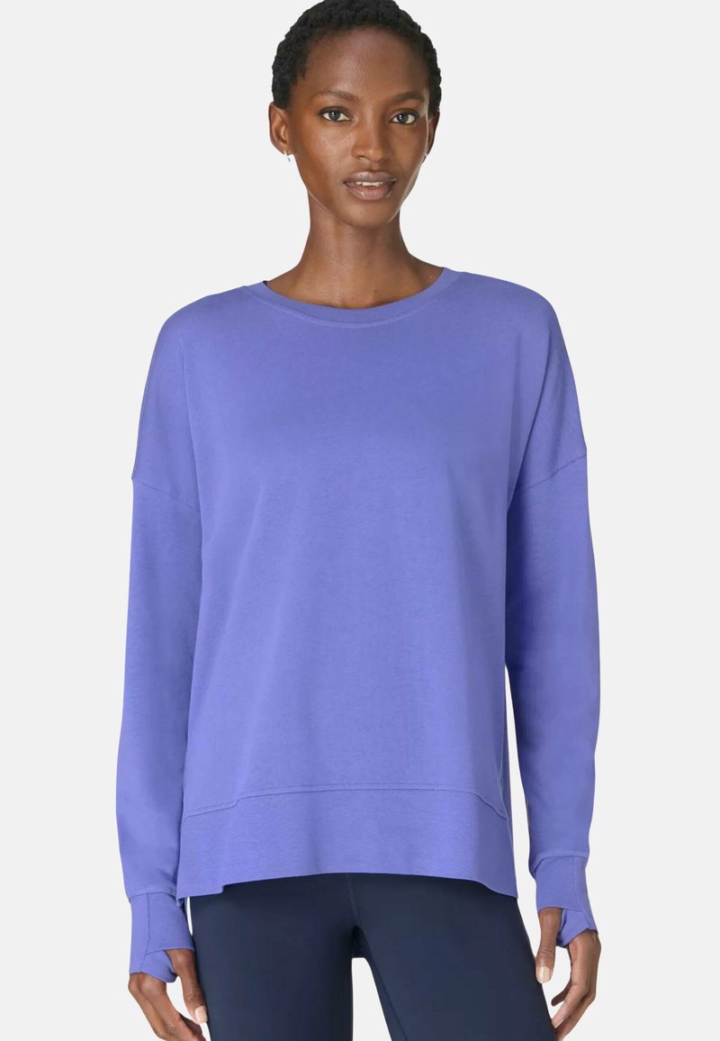 Sweaty Betty AFTER CLASS LONGLINE - Sweatshirt - aura blue/light blue ...
