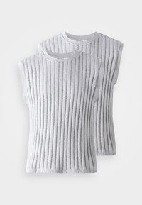 Weekday BOXY STRUCTURE TANK 2 PACK - Top - grey/hellgrau - Zalando.at