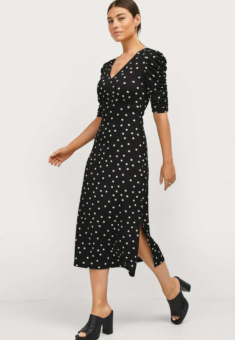 Ellos Collection ALICIA - Day dress - schwarz beige gepunktet/black ...