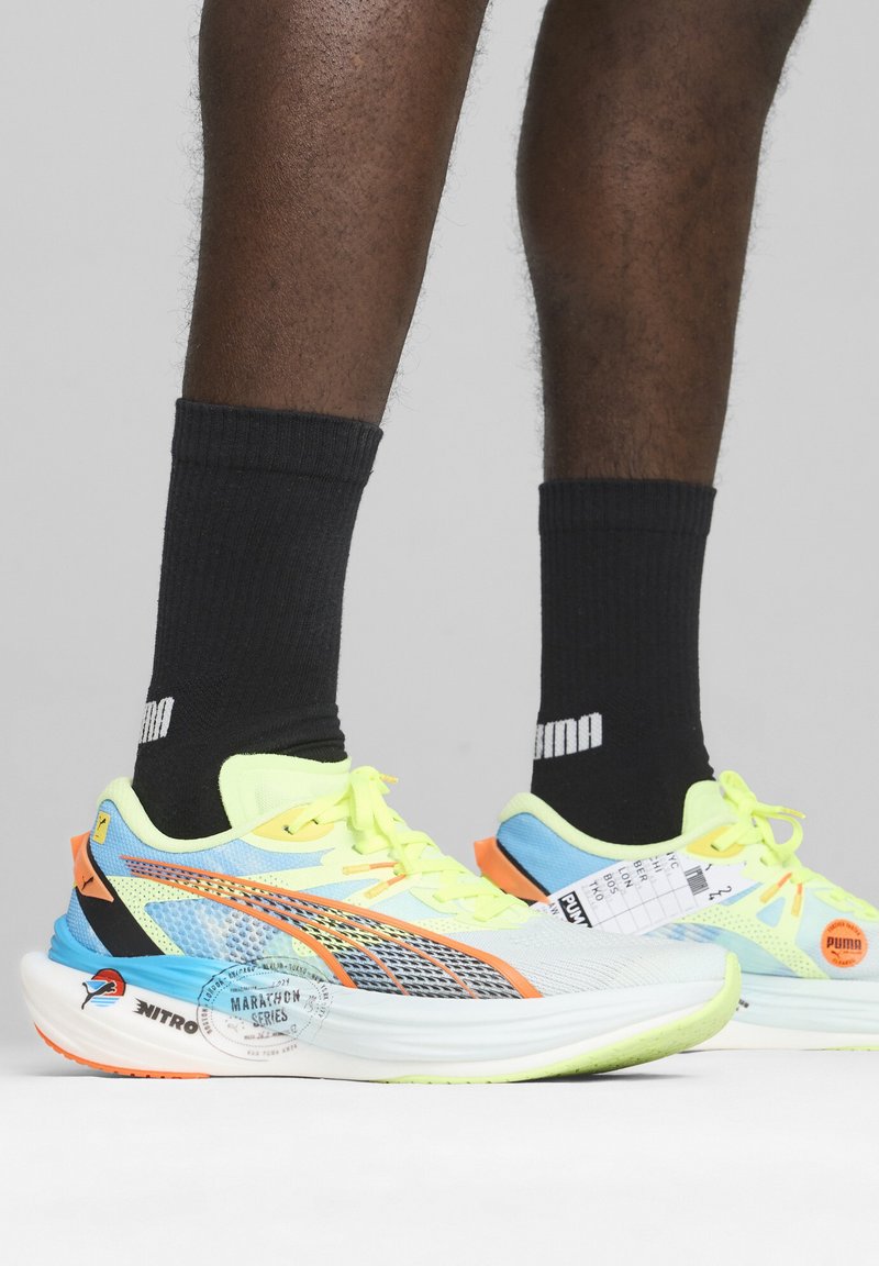 Puma DEVIATE NITRO™ 3 - Road running shoes - nitro blue-fizzy apple ...