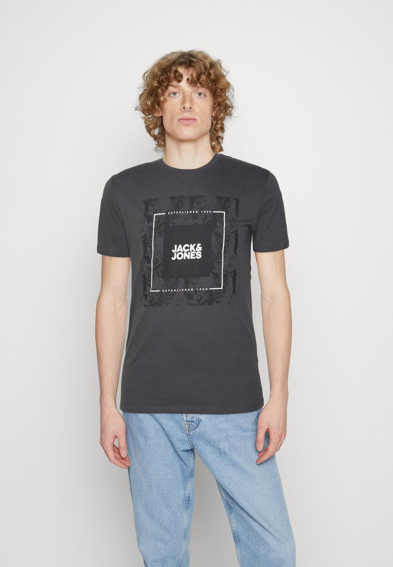 Jack & Jones JJTROPICANA BOX TEE CREW NECK - Print T-shirt - asphalt/grey - Zalando