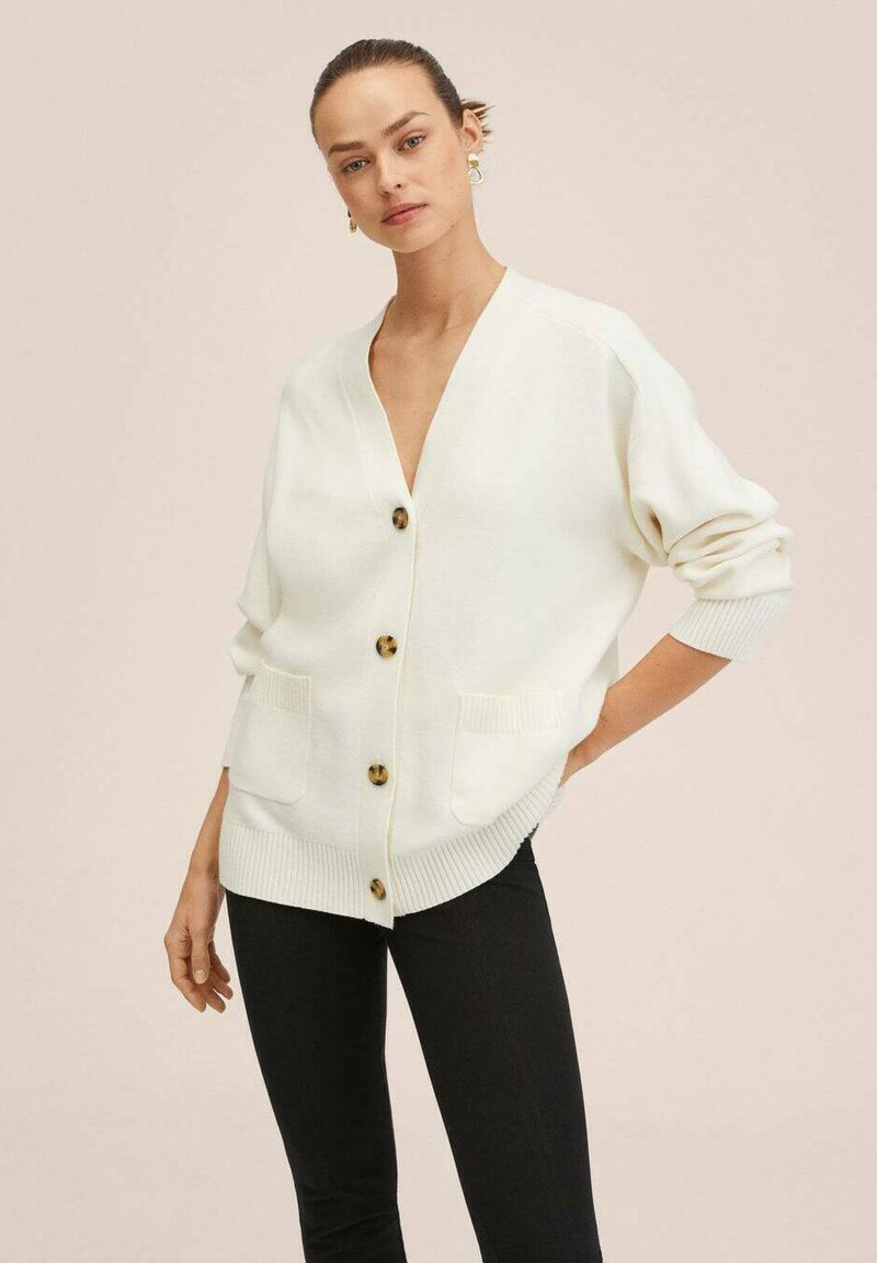 Mango TORTUGA - Kardigán - ecru/sivobiela - Zalando.sk