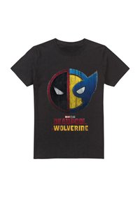 Marvel DEADPOOL WOLVERINE WORN CREST - Print T-shirt - black - Zalando