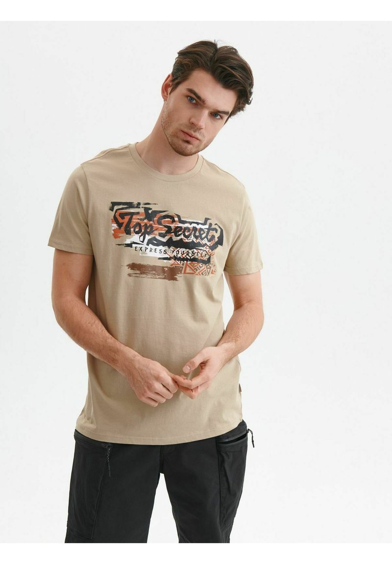 Top Secret Print T-shirt - beżowy/beige - Zalando.de