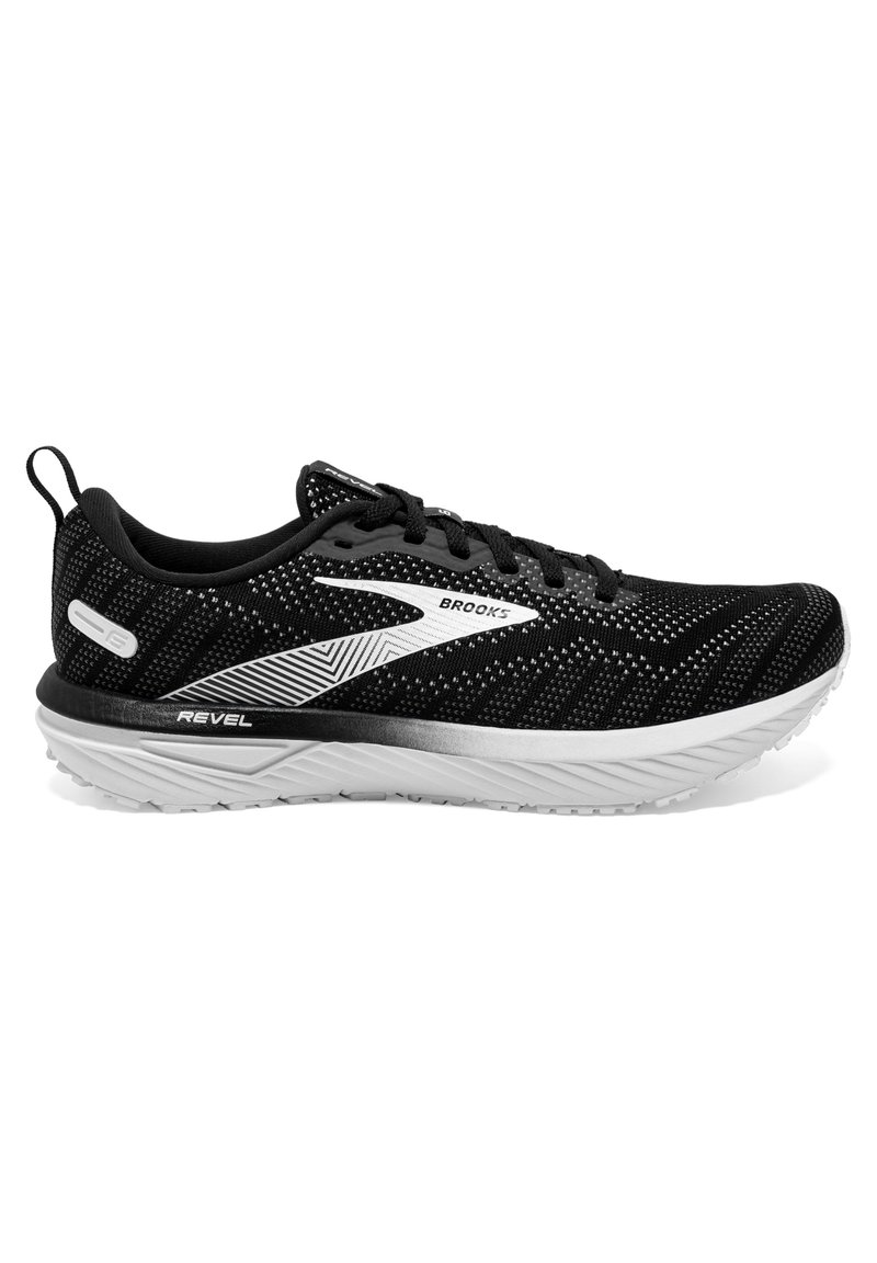 Brooks REVEL 6 - Road running shoes - black blackened pearl white/black ...