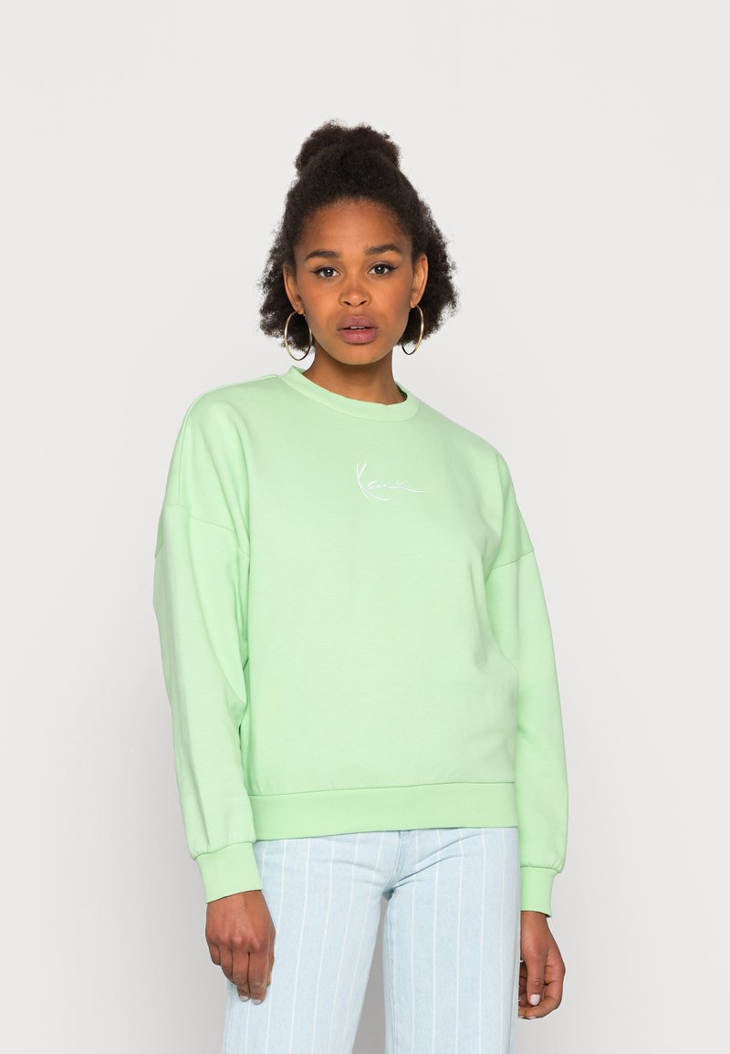 Karl Kani SMALL SIGNATURE ESSENTIAL CREW - Mikina - mint/mátová ...