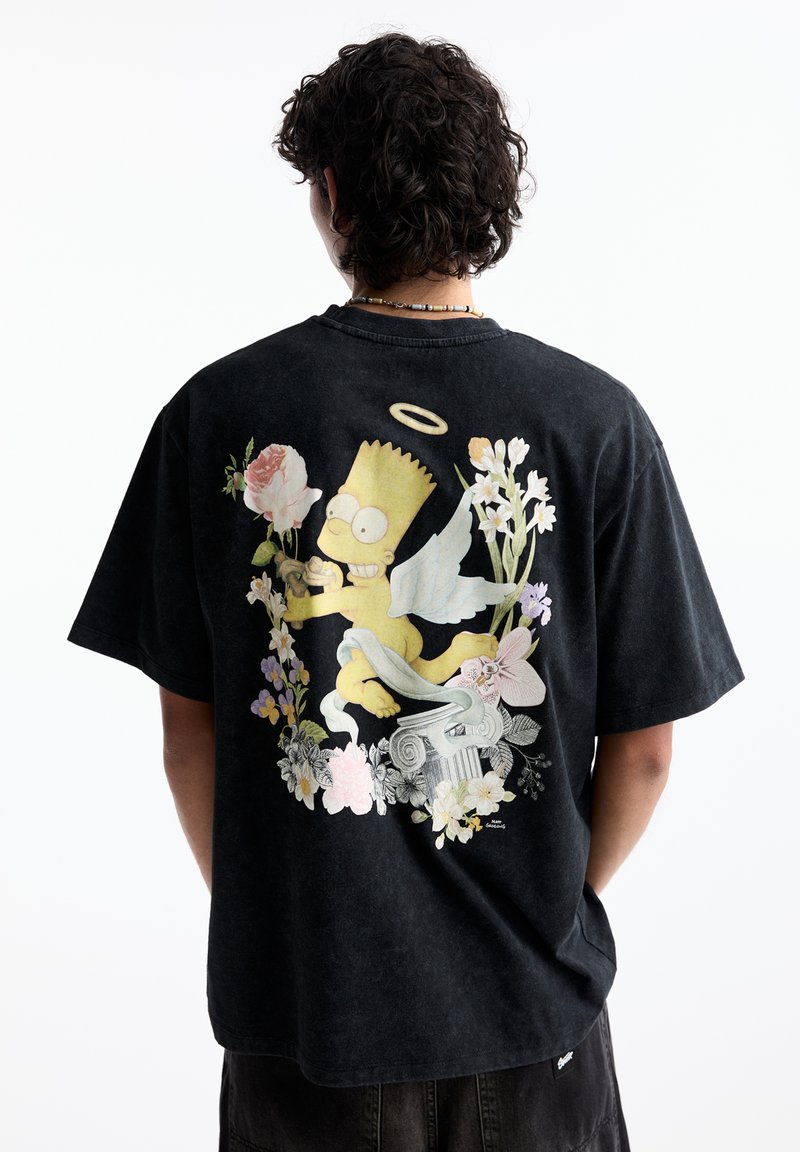 PULL&BEAR BART SIMPSON - T-Shirt print - black/schwarz - Zalando.ch