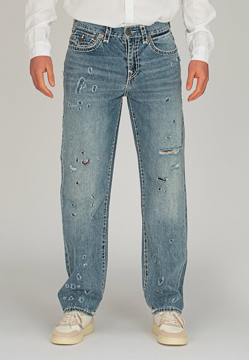 True Religion BAGGY SUPER T - Bootcut jeans - benthos light rips/blauw ...