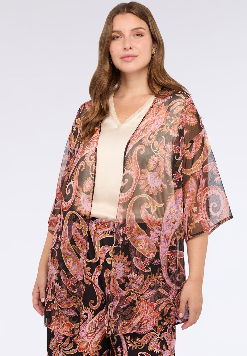 Fiorella Rubino KIMONO IN CREPONNE STAMPA PAISLEY. - Cape - nero/black ...