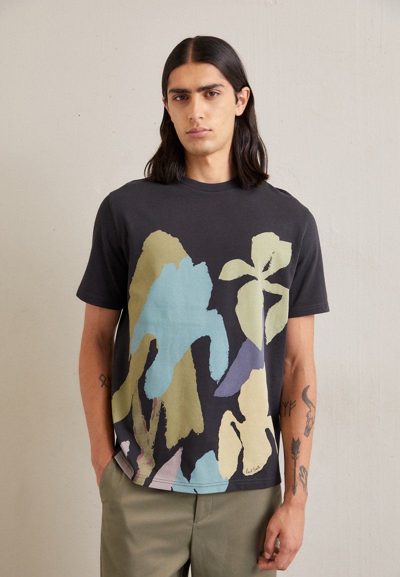 Paul Smith IRIS PRINT - Print T-shirt - black/dark grey - Zalando.ie